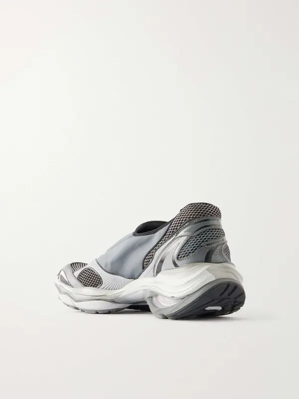 Balenciaga D'orsay Rubber-trimmed Mesh Sneakers - Gray