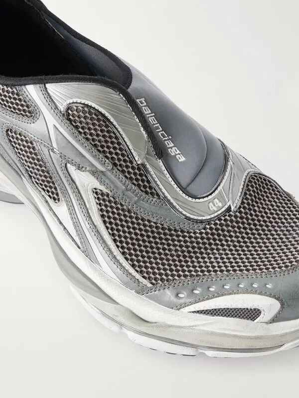 Balenciaga Rubber-trimmed Mesh Sneakers - Gray
