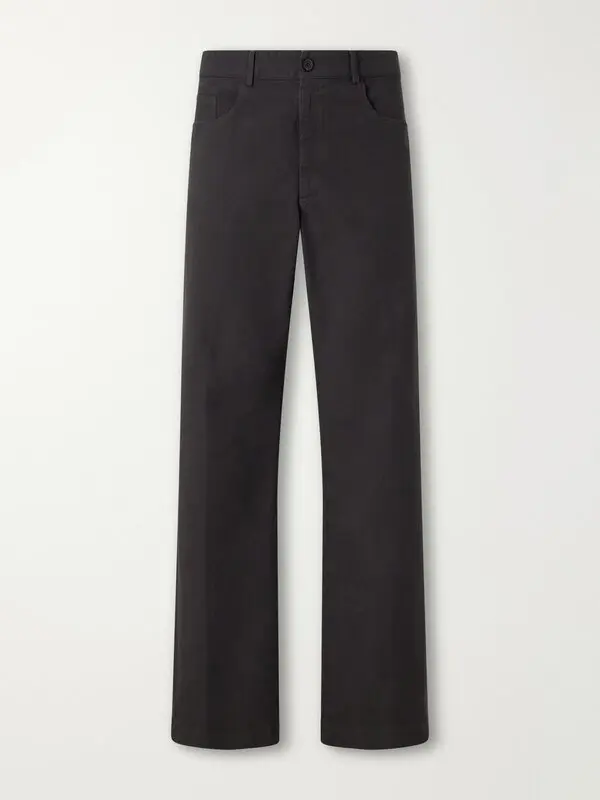 Dries Van Noten Straight-leg Cotton Trousers - Gray