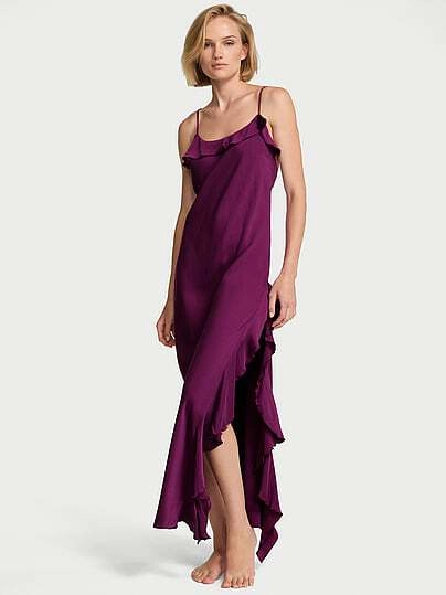 Victoria's Secret Dream Angels Silky Flutter Ruffled Long Slip