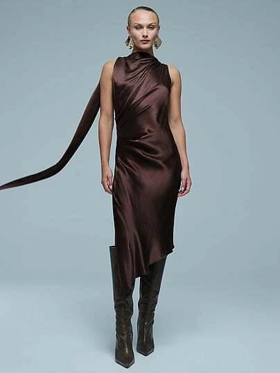 Victoria's Secret Bardot Valentine High Low Dress - Brown