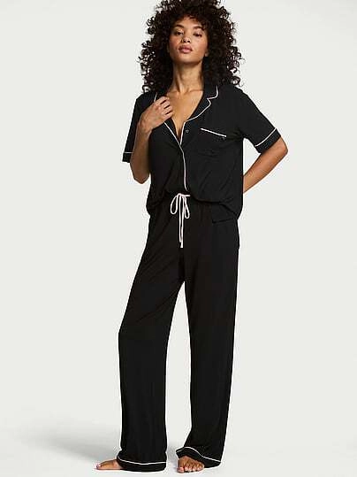 Victoria's Secret Sosoft™ Modal Short-sleeve Long Pajama Set - Black