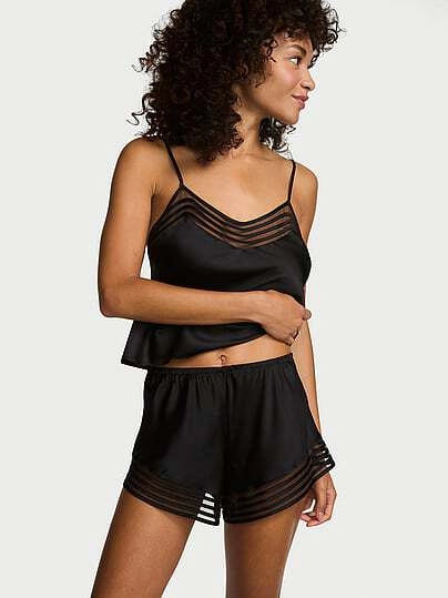 Victoria's Secret Very Sexy Washable Silk Sheer Stripe Short - Black