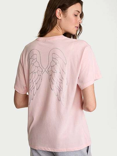 Victoria's Secret Cotton Oversized Boyfriend T-shirt - Pink