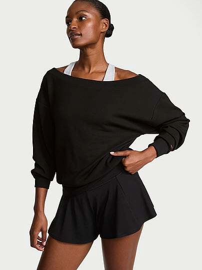 Victoria's Secret Featherweight Knit Off-the-shoulder Top - Black