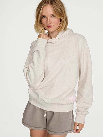 Victoria's Secret Angel Essentials Iconic Fleece Classic Hoodie - Beige