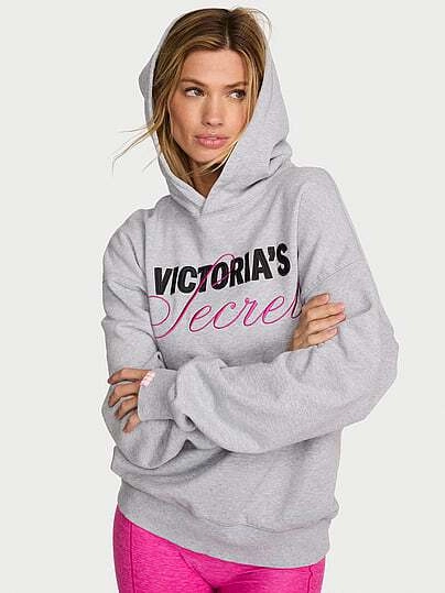 Victoria's Secret Angel Essentials Iconic Fleece Classic Hoodie - Grey