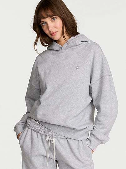 Victoria's Secret Angel Essentials Iconic Fleece Classic Hoodie - Grey