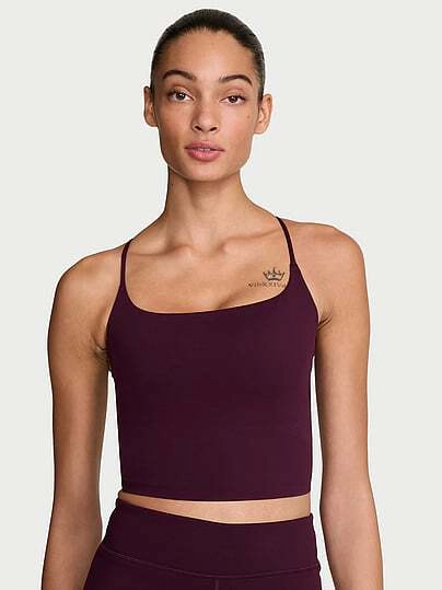 Victoria's Secret Vsx Elevate Lace-up Strappy Tank Top - Purple
