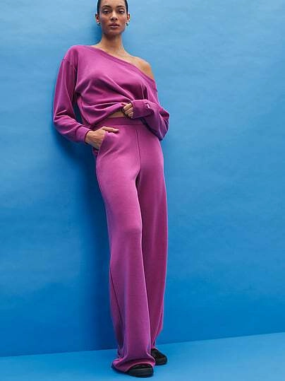 Victoria's Secret Featherweight Knit Off-the-shoulder Top - Purple