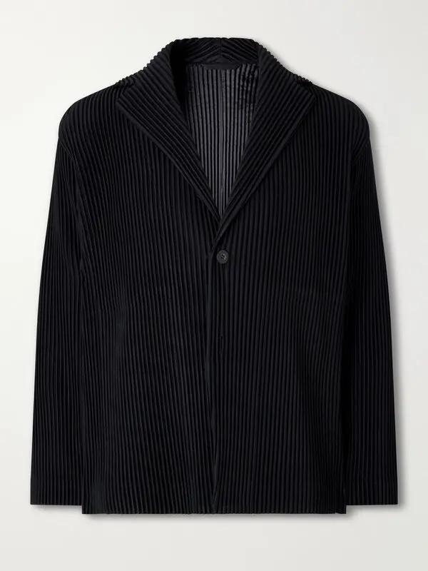 Issey Miyake Pleated Single-breasted Blazer - Black