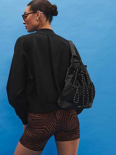 Victoria's Secret Vsx Satin Mini Sling Backpack - Black
