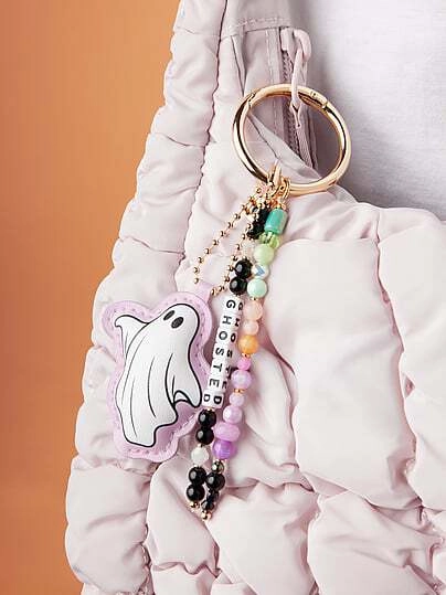 Pink Little Words Project Ghosted Bag Charm - Black