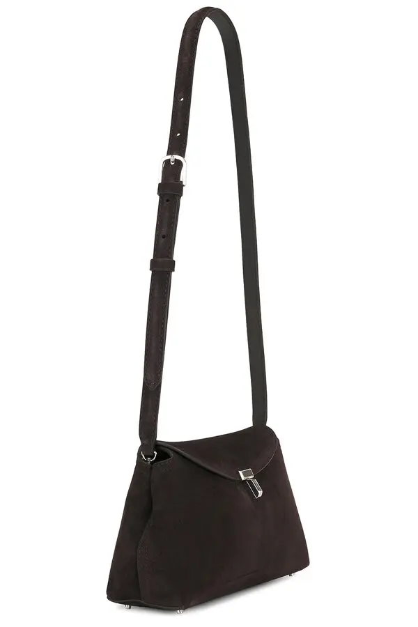 TOTEME T-lock Suede Clutch - Espresso