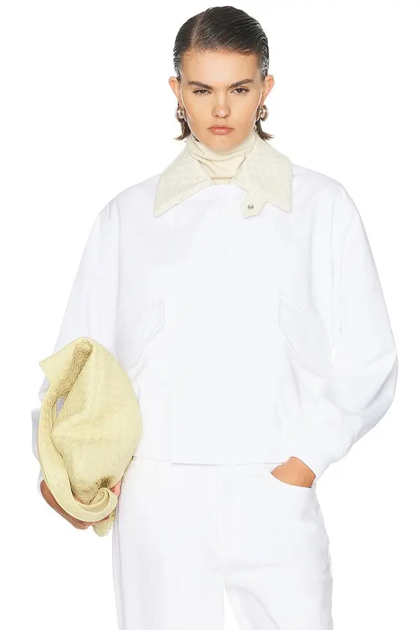 Bottega Veneta Cotton Bomber Jacket - White