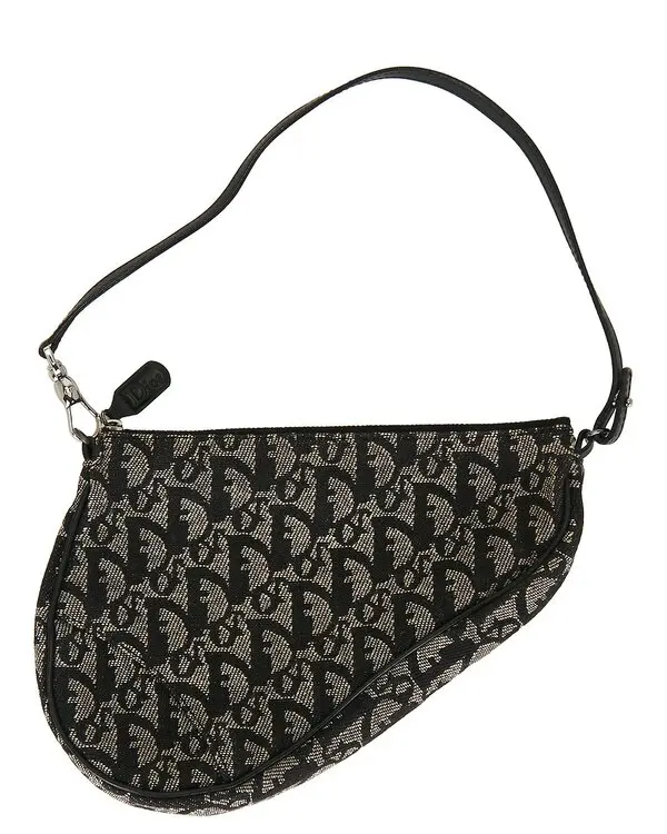 FWRD RENEW Dior Diorissimo Pochette Saddle Bag In Black &amp; Grey