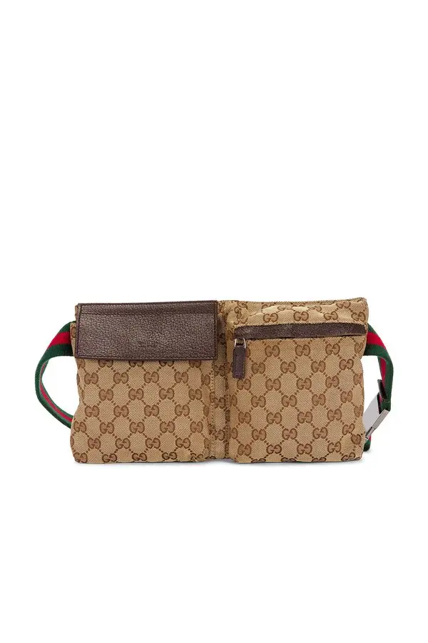 Gucci Double Pocket Belt Bag - Brown