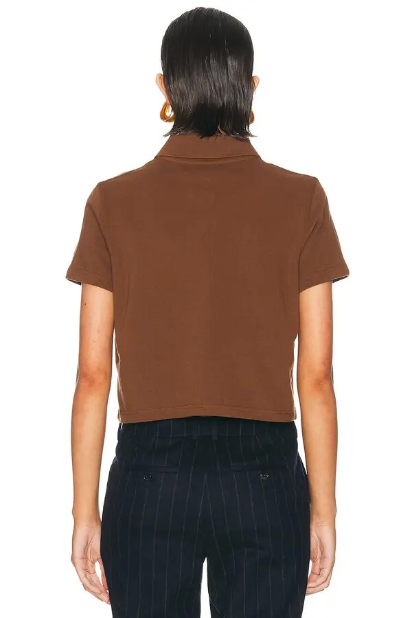 Saint Laurent Polo Top In Brown