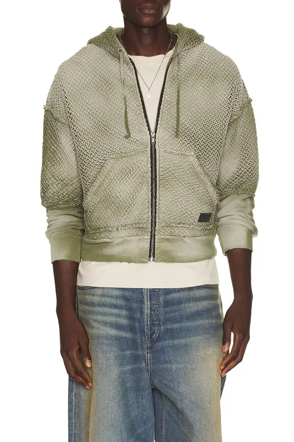 STRIKE OIL Double Sleeve Net Zip Hoodie