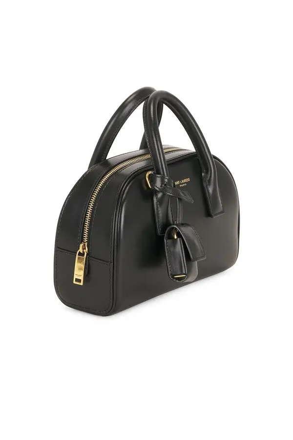 Saint Laurent Mini Sac De Jour Supple Boston Bag In Black
