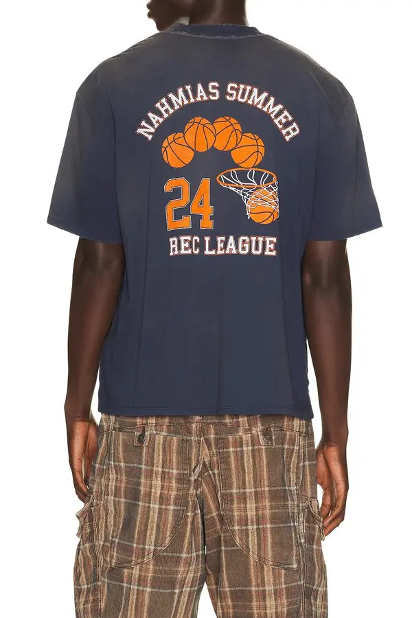 NAHMIAS Rec League Boxy Tee In Blue - Navy