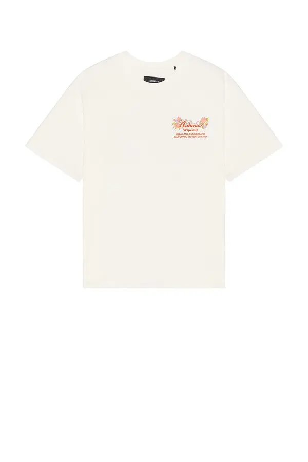 NAHMIAS Wipeout Surf Shop Boxy Tee In White