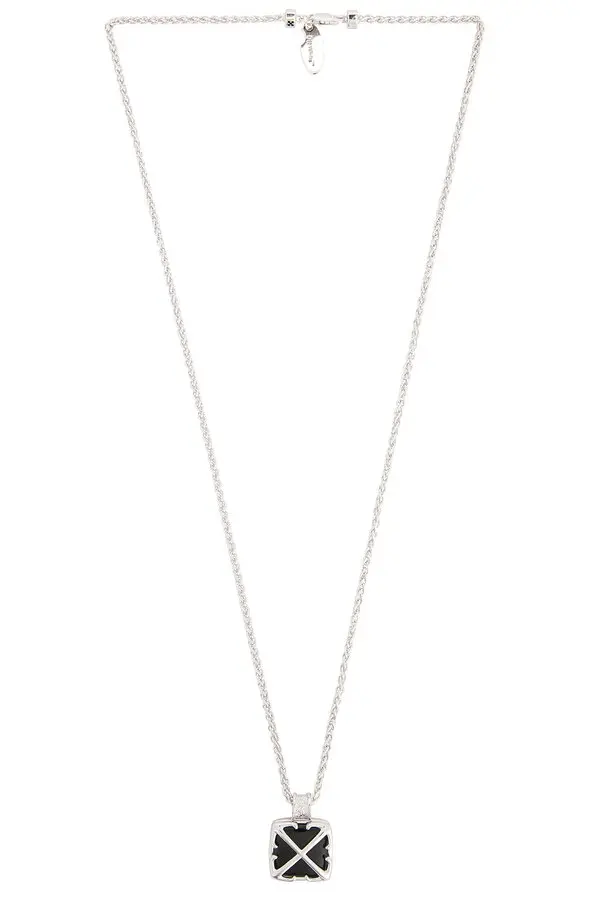 Off-White Arrow Pendant Necklace In Metallic