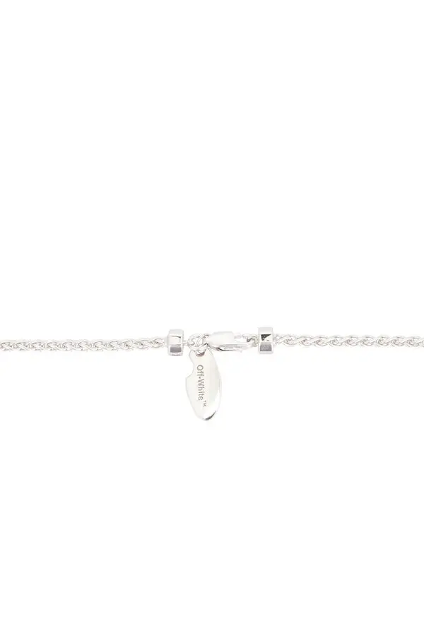 Off-White Arrow Pendant Necklace In Metallic