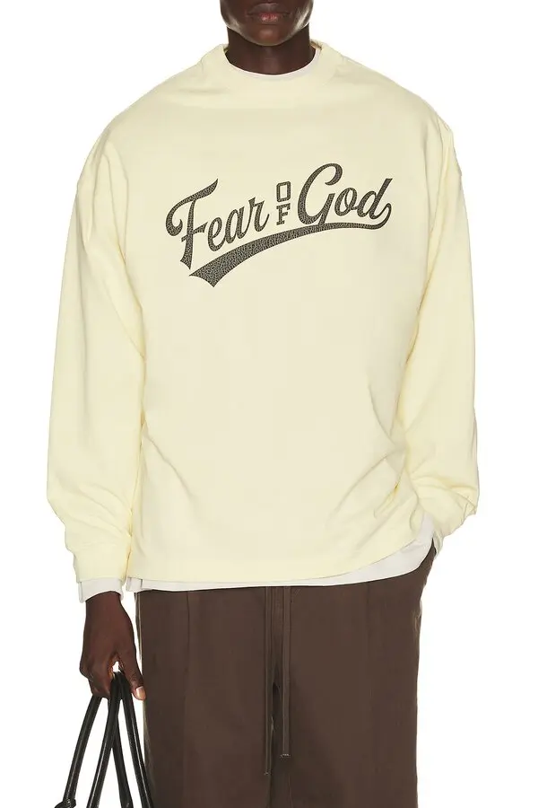 Fear Of God Merch Long Sleeve Tee In White