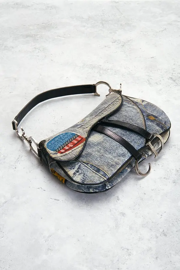 FWRD RENEW Dior Denim Saddle Bag