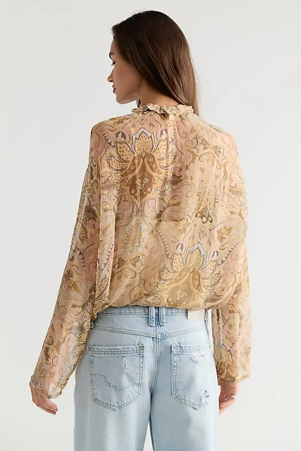 SPELL Damask Long Sleeve Blouse