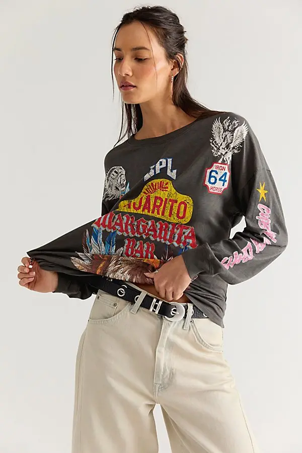 SPELL Pajarito Long Sleeve Tee - Charcoal