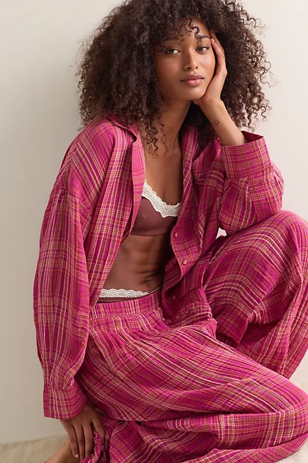 Free People Easy Morning Pj Shirt