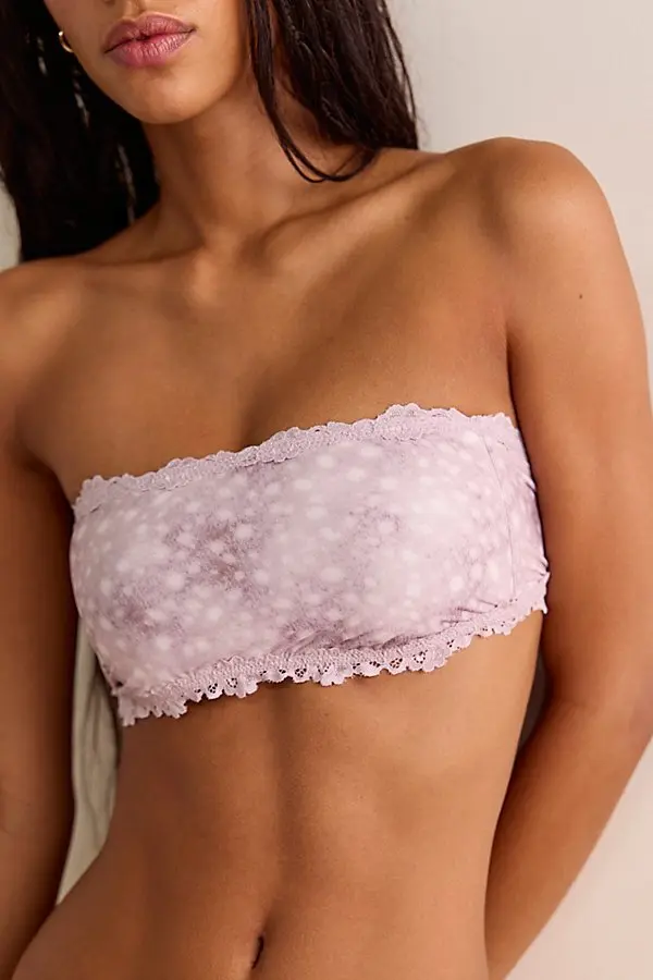 Free People Charlie Lace Printed Microfiber Bandeau