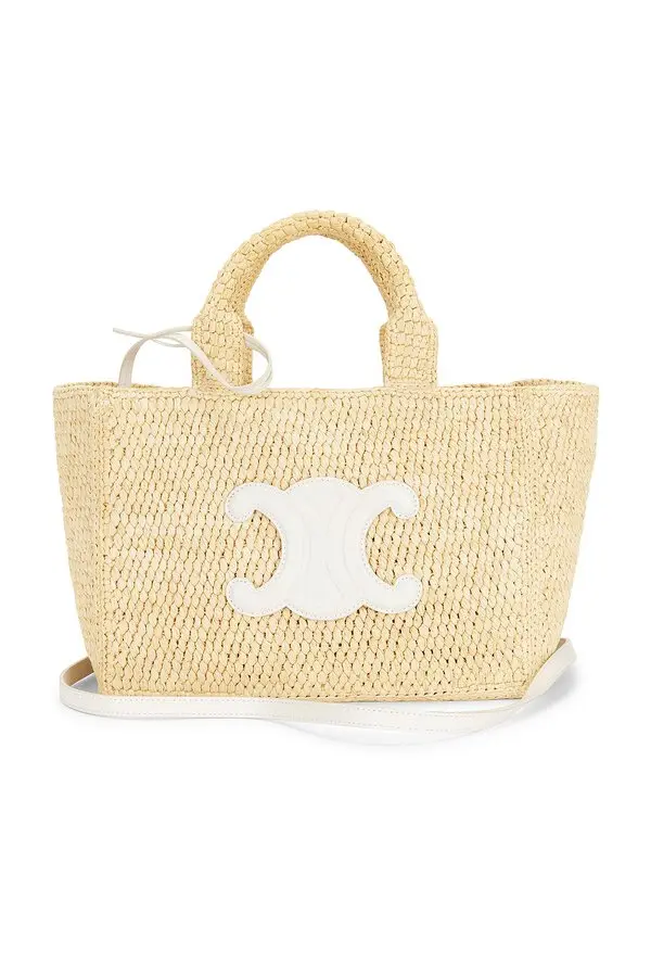 Celine Raffia Small Cabas Thais Tote Bag - Neutral