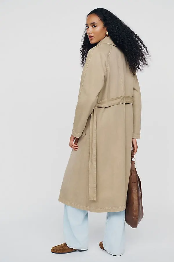 PILCRO 100% Cotton Double-breasted Trench Coat Jacket