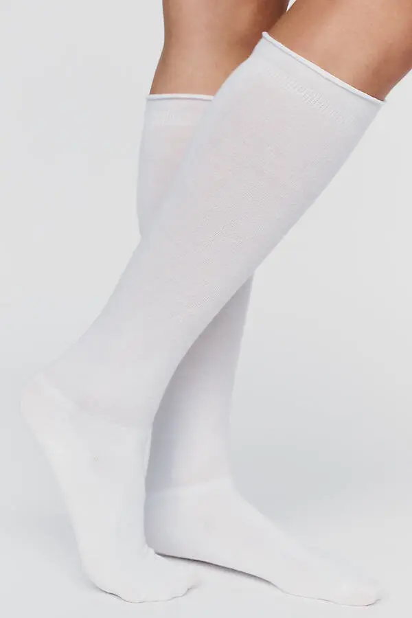 Anthropologie Ok Origals Sheer Scrunch Socks - White