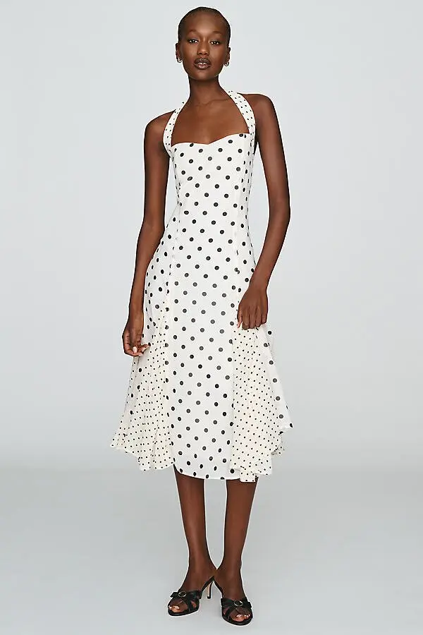ELEVATOR DISCO Polka Dot Halter Dress