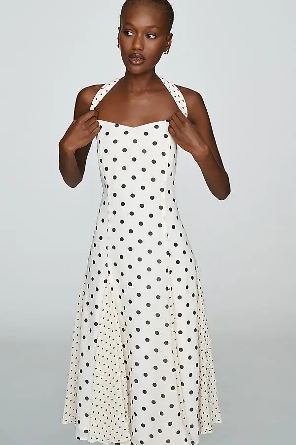 ELEVATOR DISCO Polka Dot Halter Dress
