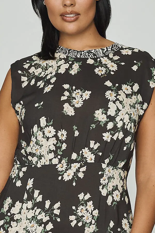 Rixo Coralie Mixed Prt Midi Dress