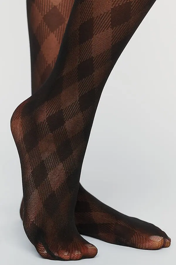 Commando Check Plaid Sheer Tights