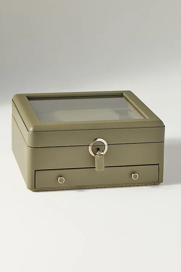 Wolf Leather Earth Watch Stand Box - Olive