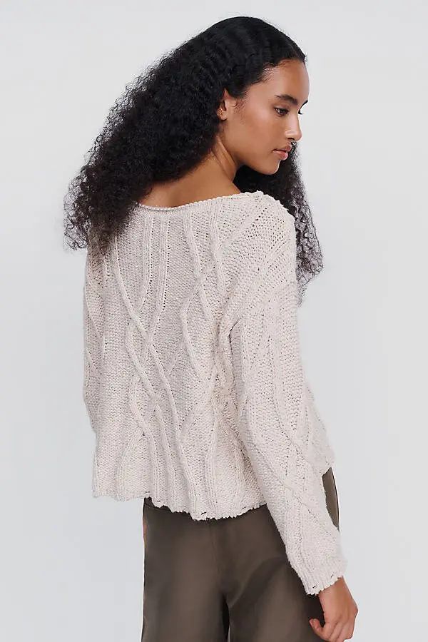 PILCRO Cotton Wool Blend Overd Cardigan