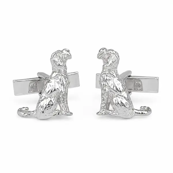 SIMON KEMP JEWELLERS Labradoodle Cufflinks In Solid Sterling - Silver