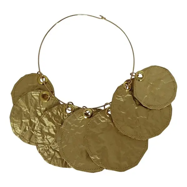 ROMER MILLINERY Metallic Coin Disc Choker - Gold