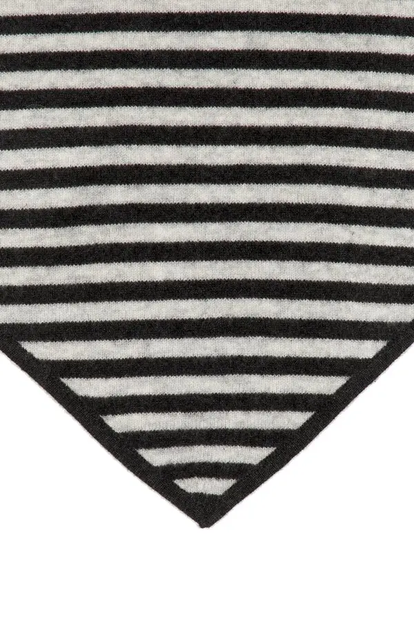 Enza Costa Striped Cashmere Bandana In Black & White