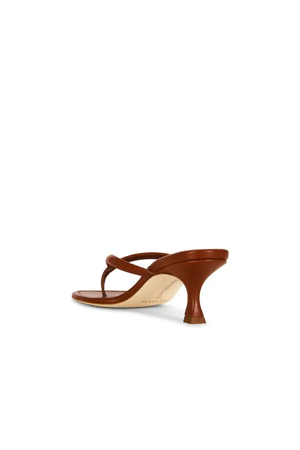 Manolo Blahnik Paterno 50 Sandal In Red - Medium Brown
