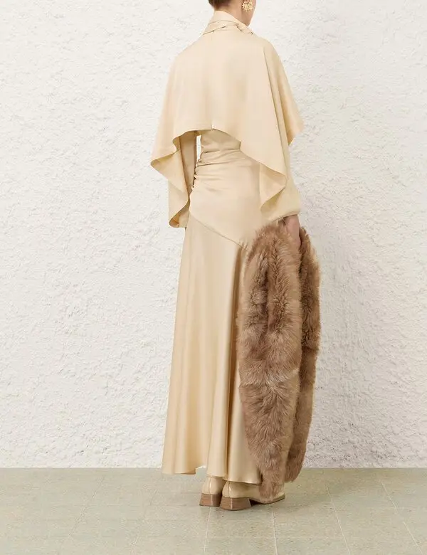 Zimmermann Ascent Draped Maxi Skirt - Cream