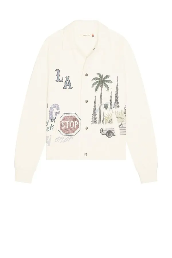 HONOR THE GIFT All Over La Fleece Coaches Jacket - Bone