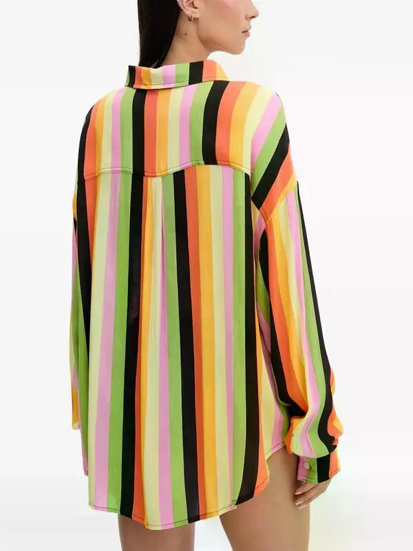 Rip Curl X Farm Rio Vertical-stripe Long-sleeve Shirt
